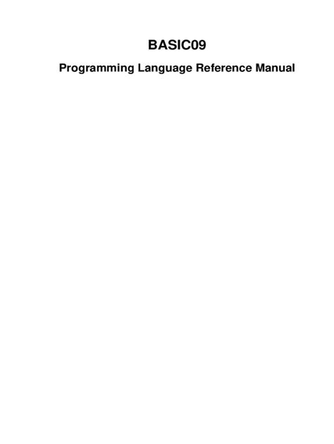 Fillable Online Basic09 Programming Language Reference Manual Fax Email