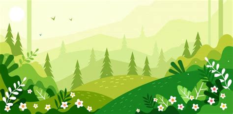 Beautiful Green Scenery Illustration Premium Vector Landschaft