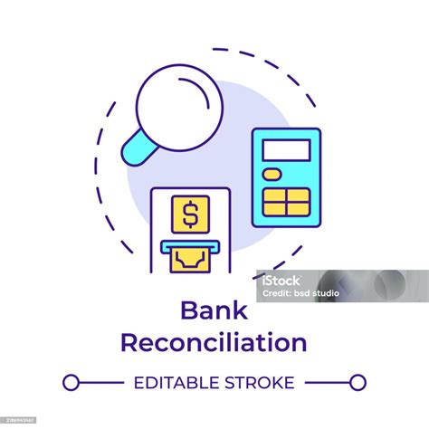 Bank Reconciliation Multi Color Concept Icon Stock Illustration
