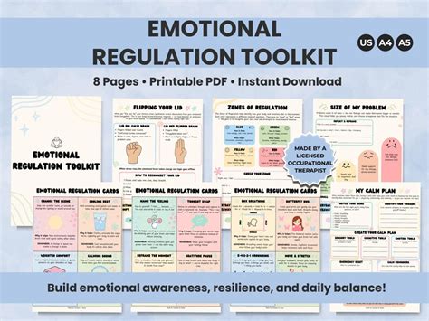 Zones Of Regulation Printable Pack Emotional Regulation Charts Calm