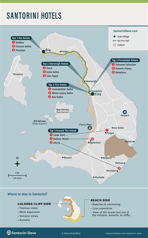 35 Maps Of Santorini Hotels Towns Beaches Hikes And Ferry Port