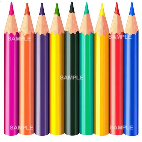 Colored Pencils Clipart Png Format Etsy