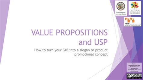 Value Propositions And Usp Unique Selling Position Pptx