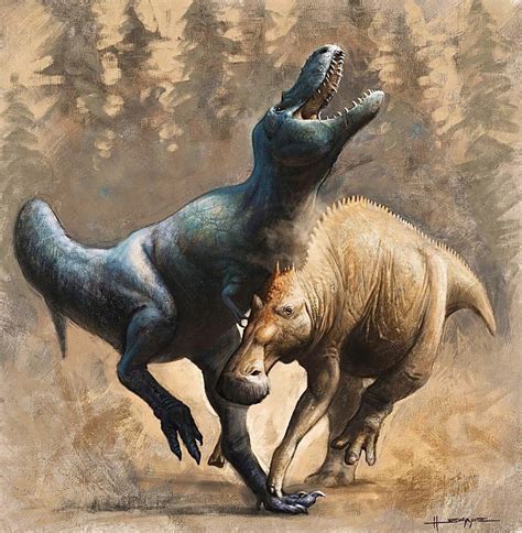 Duck Around And Find Out An Edmontosaurus Regalis Fights Off An
