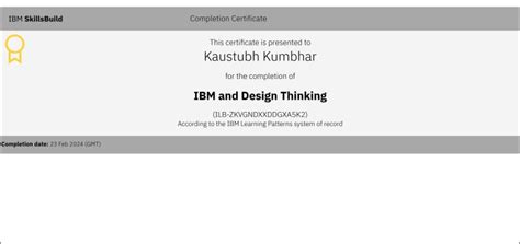 kaustubh kumbhar on linkedin side by side completed this ibm design thinking course