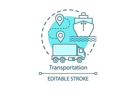Transportation Concept Icon Line Illustration Icon Concept
