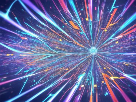 Digital Blue Neon Wave Background Generative Ai Illustration Stock Illustration Illustration