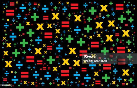 Colorful Math Symbols Pattern Stock Illustration Download Image Now