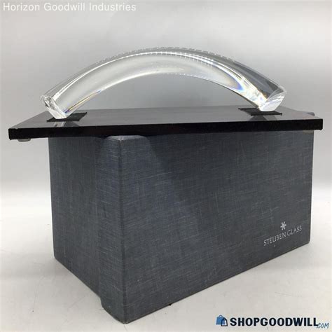 Iob Steuben Glass Crystal Partnership Sculpture With Black Granite Base