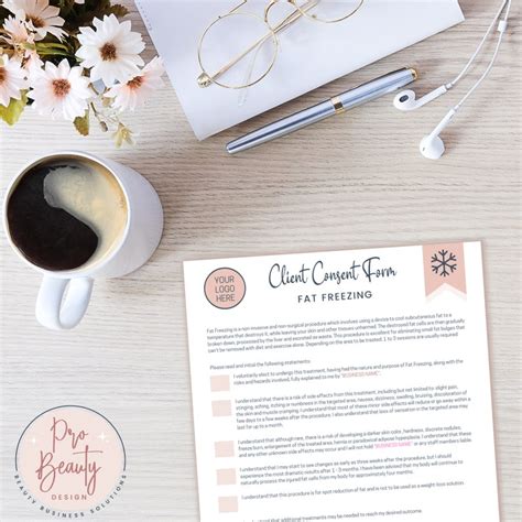 Fat Freezing Consent Form And Liability Waiver Editable Cryotherapy Body