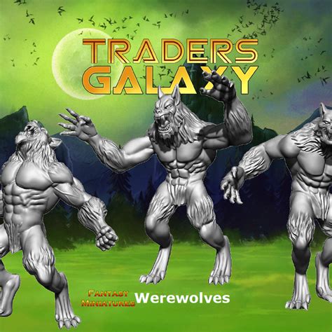 3d Printable Night Horrors Werewolves By Traders Galaxy Miniatures