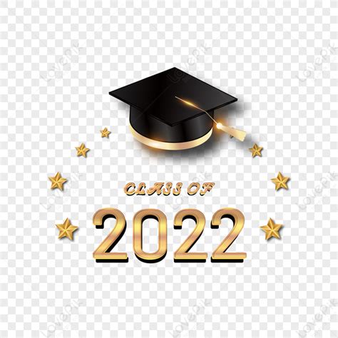 2022년 졸업식 황금빛 학기말 박사모 졸업반 졸업모자 축하 노랑금색인증서 Png 일러스트 무료 다운로드 Lovepik