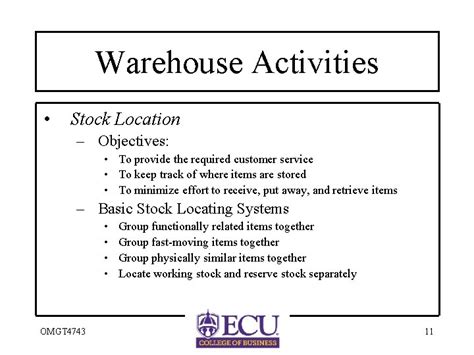 Warehousing Management Objectives Of Efficient Warehouse Operations Provide
