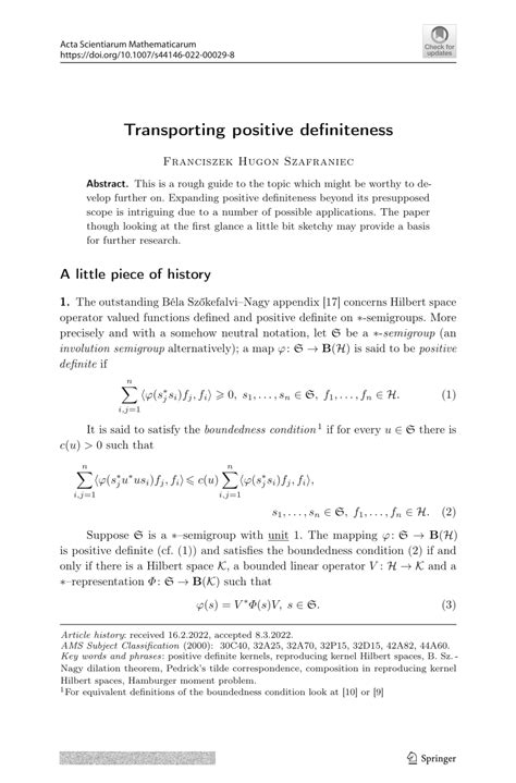 pdf transporting positive definiteness