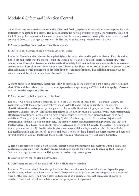 Module 6 Safety And Infection Control Scholarfriends