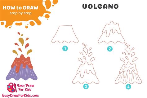 How To Draw Easy Volcano