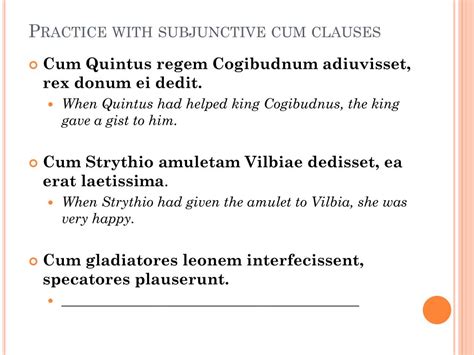 Ppt Subjunctive Verb Forms Pt I And Cum Clauses Powerpoint