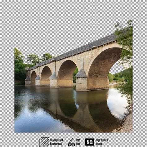 A Historic Stone Bridge With Multiple Arches Over A River Premium Ai