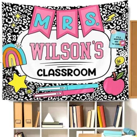 Lasfour Personalized Teacher Composition Notebook Tapestry For Classroom Custom