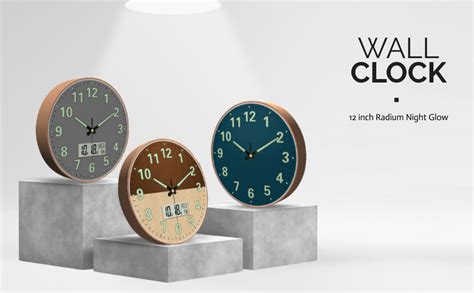 Buy Star Work Modern 12 Inch Silent Wall Clock With Glow In The Night