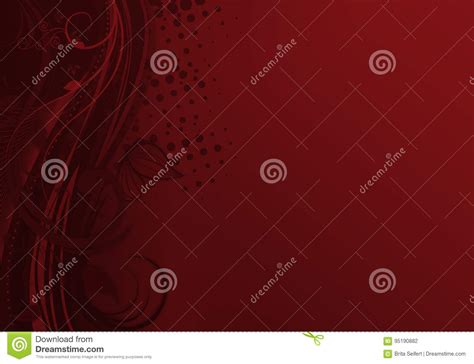 Red Abstract Background Fresh Spiral Leafy Curls Stock Illustration