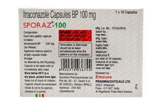 Sporaz 100 Mg Capsule 10 Uses Side Effects Dosage Price Truemeds