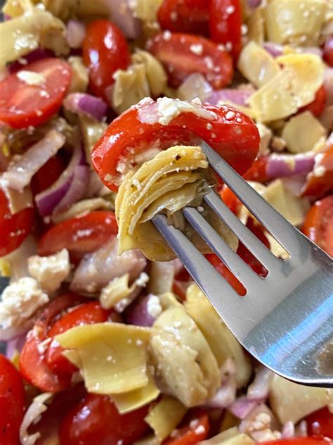 Artichoke Salad With Tomatoes And Canned Artichoke Hearts Melanie Cooks