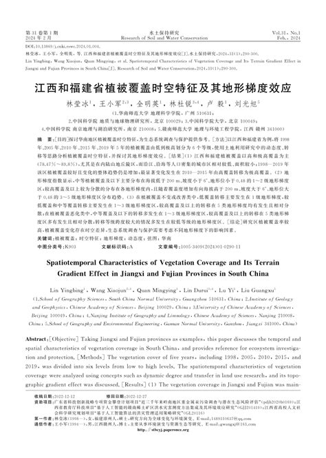Pdf Spatiotemporal Characteristics Of Vegetation Coverage And Its Terrain Gradient Effect In
