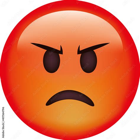 Vector Emoji Angry Face Emoji Cute Emoticon Isolated On White Background 素材庫向量圖 Adobe Stock