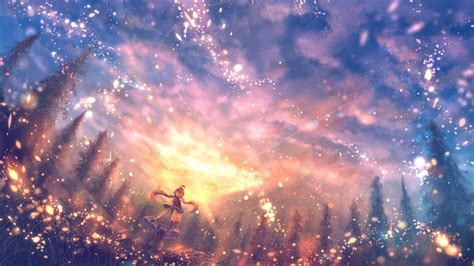 Pink Landscape Anime Wallpapers Wallpaper Cave