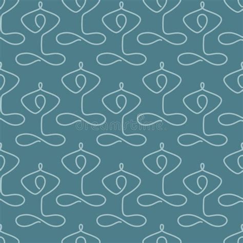 Vector Seamless Pattern With Yoga Meditation Healthy Lifestyle Stock