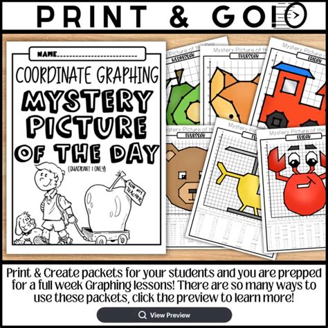 Quadrant 1 Coordinate Plane 10 Mystery Pictures Using The First Quadrant