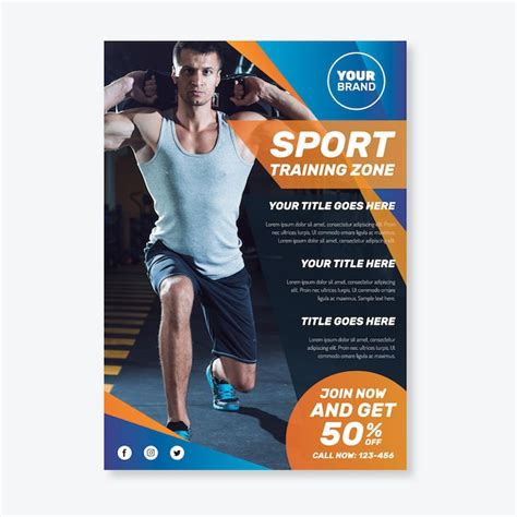 Free Vector Template Sport Flyer With Image