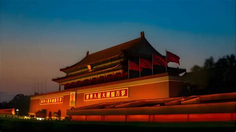 2k天安门晚霞壁纸｜天安门背景 城楼红旗「哲风壁纸」