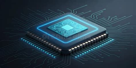 Large Language Model Artificial Intelligence Optimization Futuristic Ai Chip With Glowing