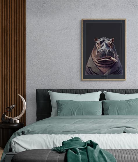 Hippo Portrait Poster Fournseven