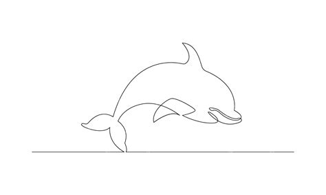 Premium Vector Vector Continuous One Simple Single Abstract Line Drawing Of Dolphin In