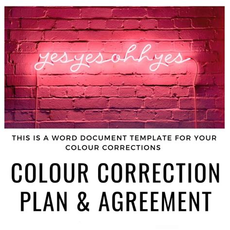 Colour Correction Agreement Plan Template