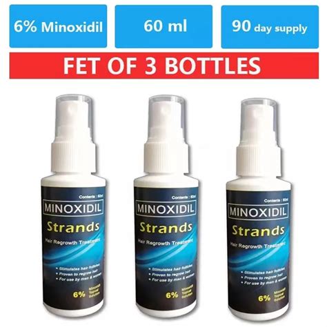 Minoxidil Strand 3 Bottles 6 Minoxidil Solution For External Use