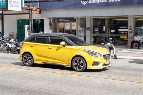 Yellow Car Model Morris Garage Mg3 Hatchback Body On The Street