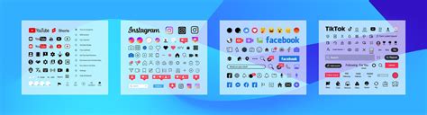 Instagram Tik Tok Facebook Youtube 버튼 아이콘 설정 화면 소셜 미디어 및 소셜 네트워크 인터페이스 템플릿 스토리 사용자 버튼 기호 기호 로고