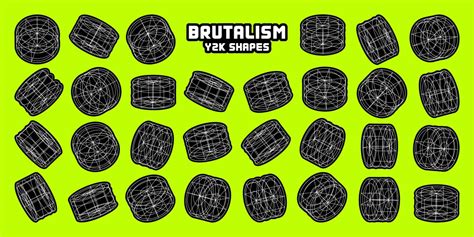 Wireframe Lined Shapes Perspective Mesh 3d Grid Vector Image