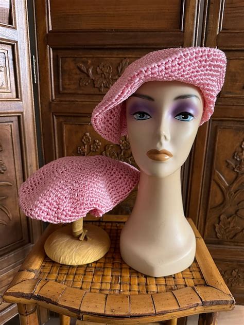 Vintage Beret With Raffia Gem