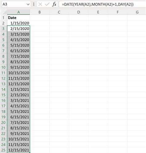 How To Create Series Of Monthly Dates In Excel With Example