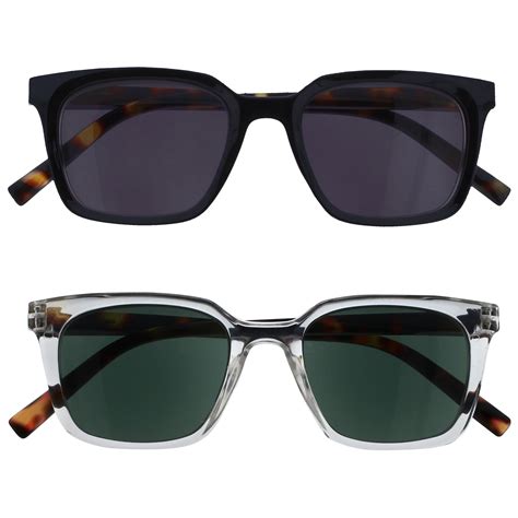 Opulize Koi Reading Sunglasses 2 Pack Large Rectangular Frame