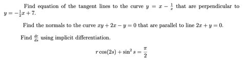 Solved Find Equation Of The Tangent Lines To The Curve