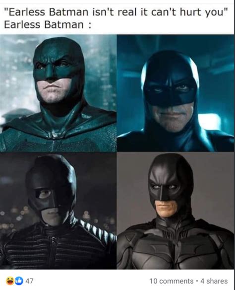 Earless Batman Why Is Facebook Saying This When Its Clearly Man Are