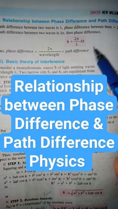 Relationship Between Phase Difference And Path Difference Class 12th