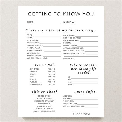 Getting To Know You Printable Coworker Questions Office All About Me Survey Workplace T