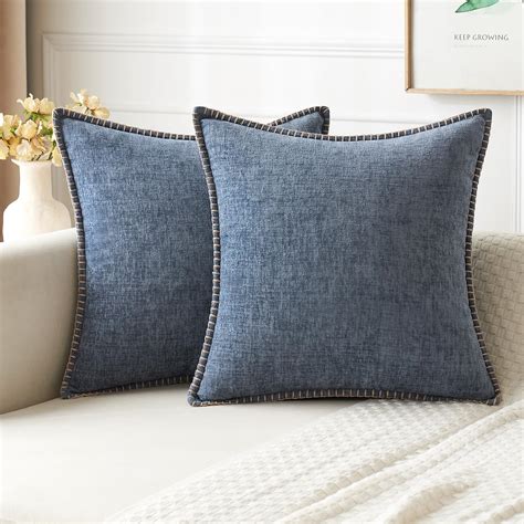 Miulee Pack Of 2 Couch Throw Pillow Covers 18x18 Inch Dark